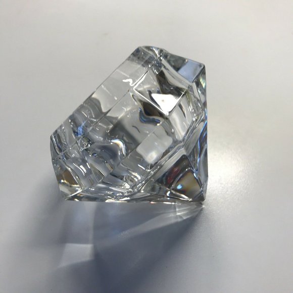 Art | Lead Crystal Glass Diamond Shaped Paperweight Votive Candle ...